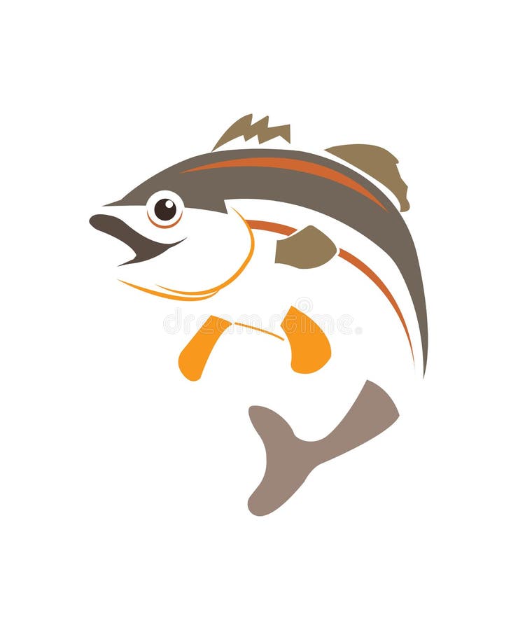 Grey River Fish Icon Marine Fishing Symbol Stock Vector - Illustration ...