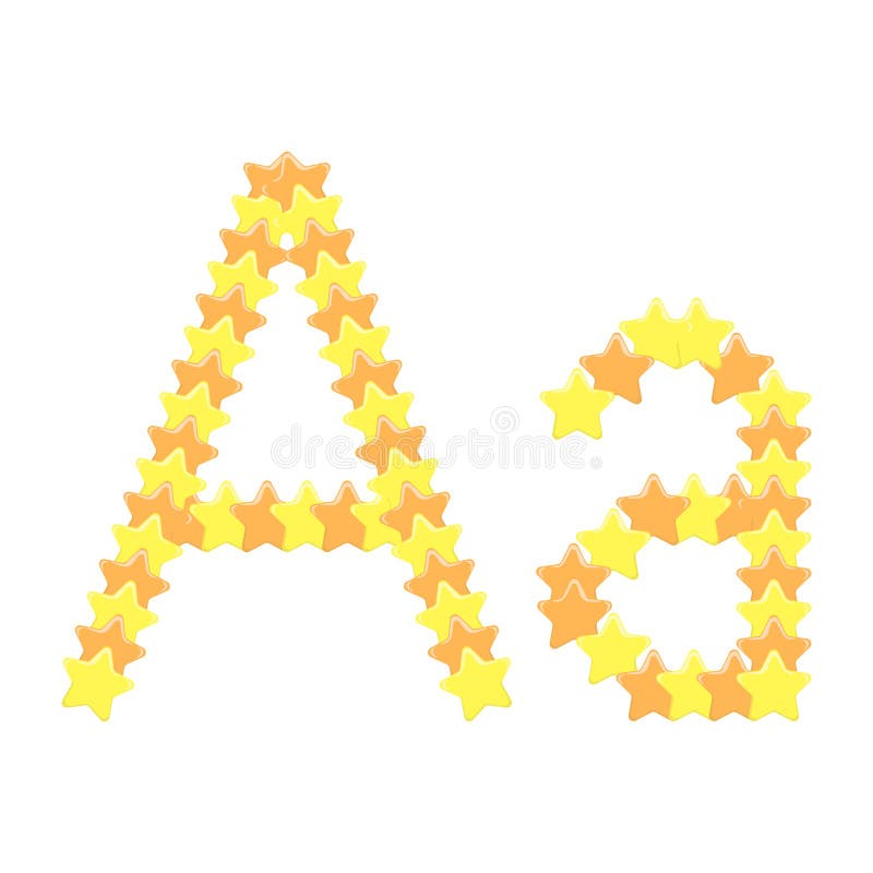 Vector Cartoon of `a` Alphabet Letter in the Shape of Star Stock Vector ...