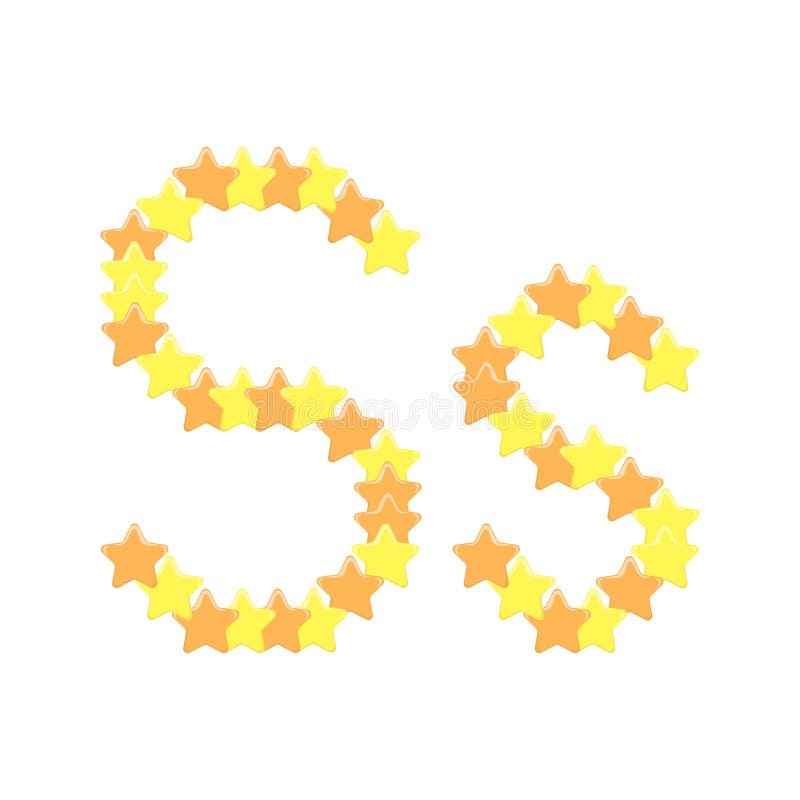 Vector Cartoon of `S` Alphabet Letter in the Shape of Star Stock Vector ...
