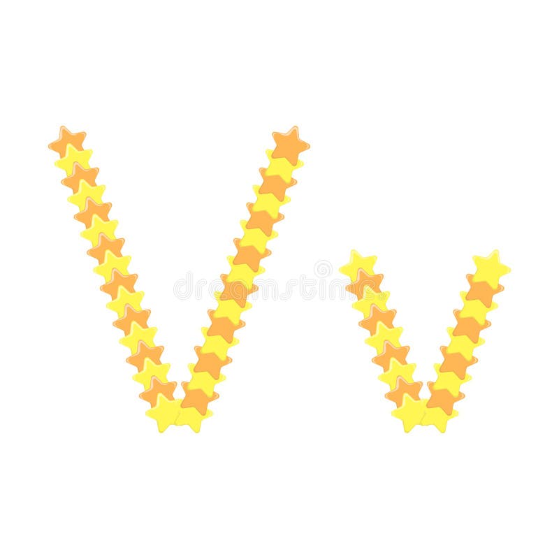 Vector Cartoon of `V` Alphabet Letter in the Shape of Star Stock Vector ...