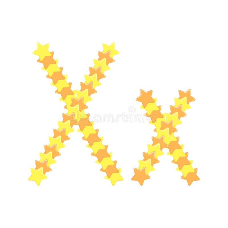 Vector Cartoon of `X` Alphabet Letter in the Shape of Star Stock Vector ...