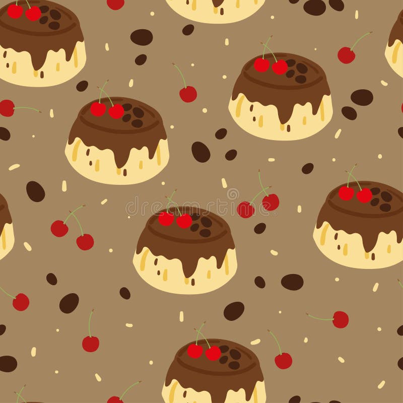 Cute Seamless Pattern with Cartoon Sweets and Dessert for Fabric Print ...