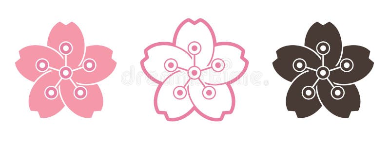 Sakura Japanese Flower Icon Graphic Vector Stock Vector - Illustration ...