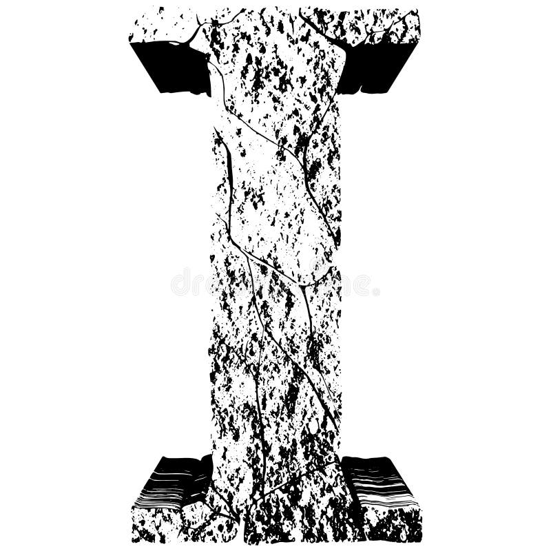3D Grunge Stone Letter.Art Font. Stock Illustration - Illustration of ...