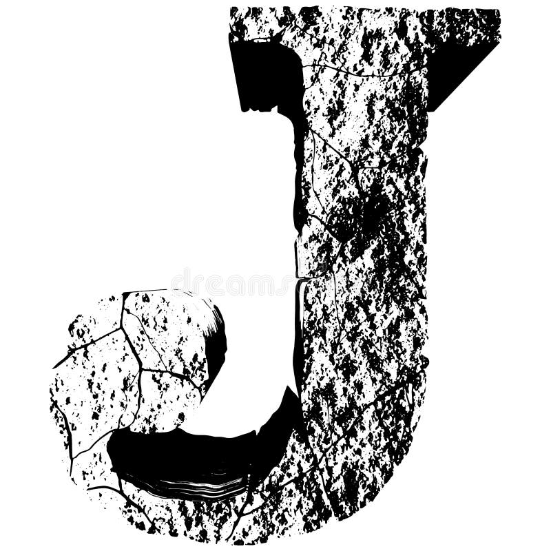 3D Grunge Stone Letter.Art Font. Stock Illustration - Illustration of ...