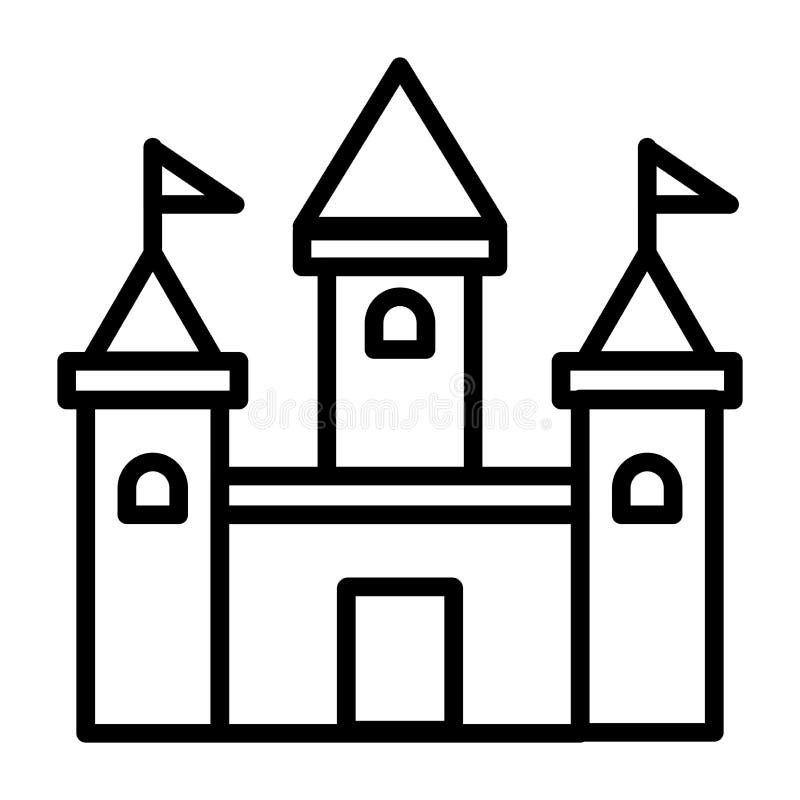 Castle Outline Icon. for Building Themes, Coloring Books, Kingdoms Etc ...