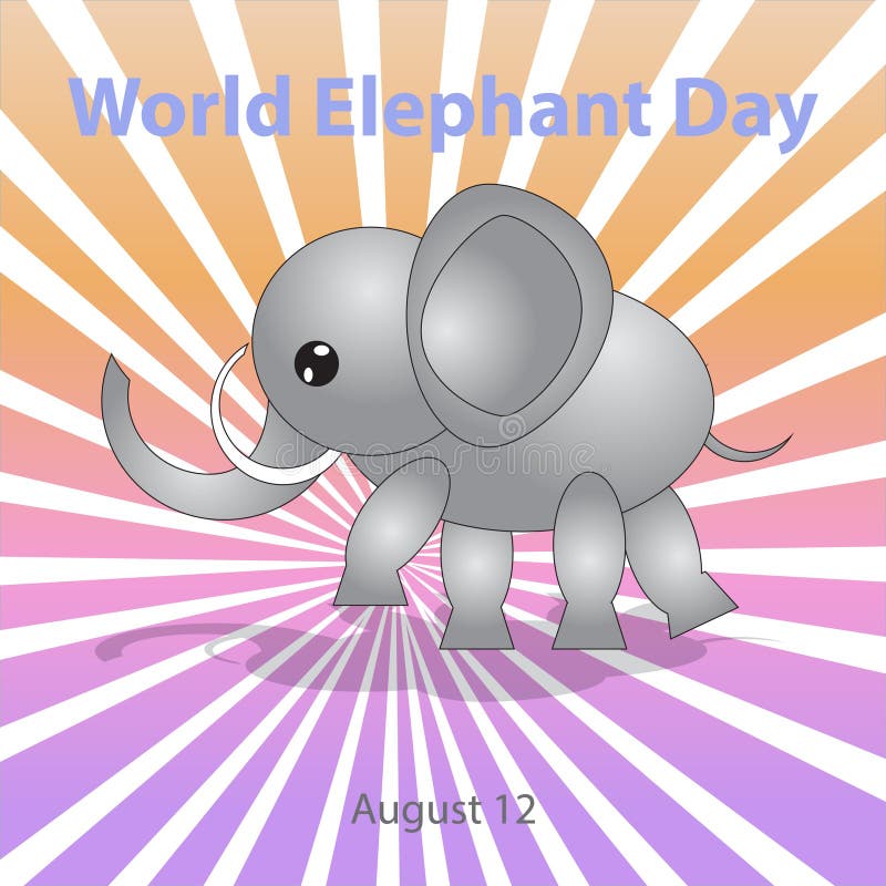 World Elephant Day Sign and Poster Stock Vector - Illustration of ...