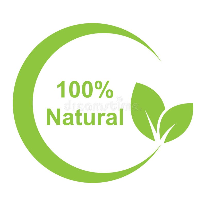Natural 100 Label Sign Icon Vector Stock Vector - Illustration of ...