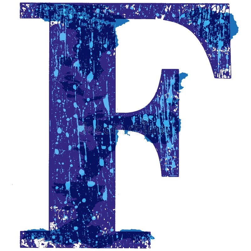 Grunge Stamped Uppercase Letter.High Detailed Vector Offset Font. Stock ...