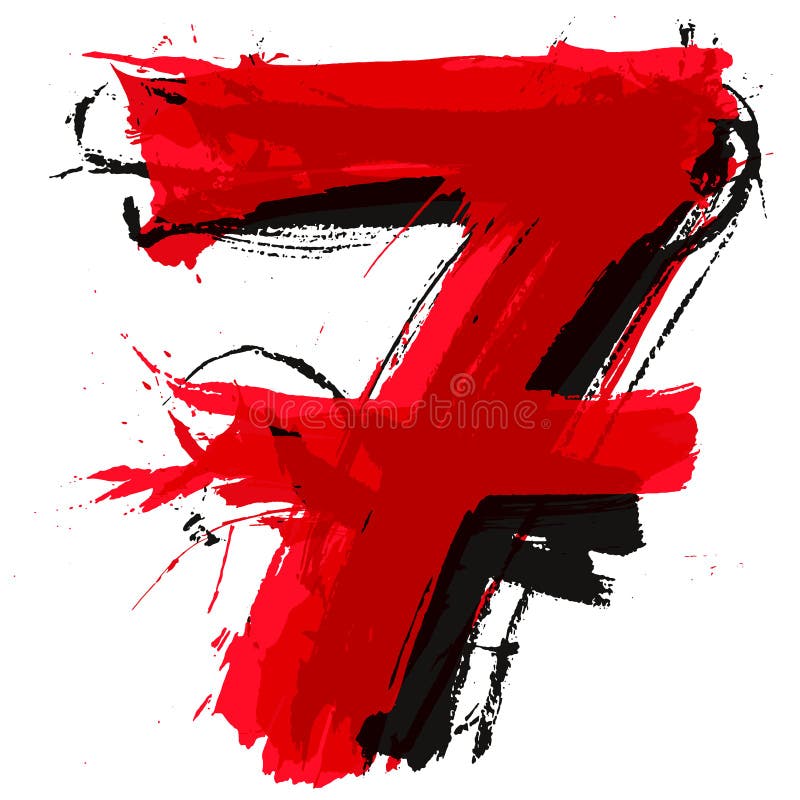 Paintbrush Number.Vector Brush Paint Lettering. Stock Illustration ...