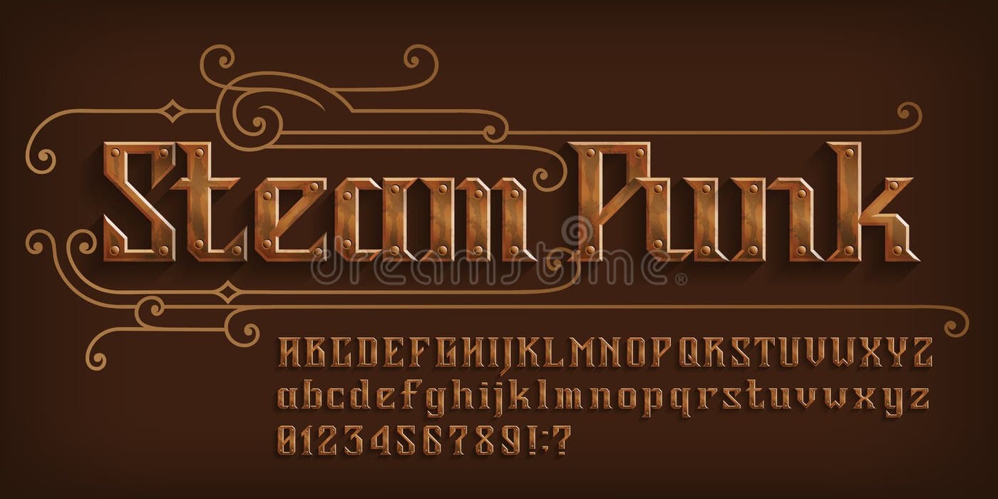 Steampunk Font Stock Illustrations – 6,702 Steampunk Font Stock ...