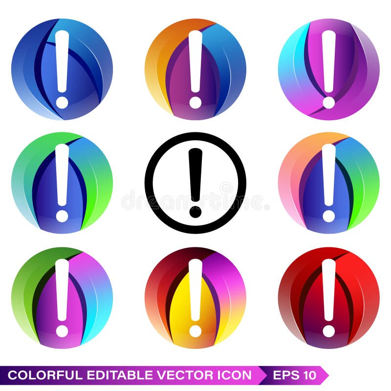 Colorful Exclamation Mark Icon Stock Illustrations – 5,006 Colorful ...