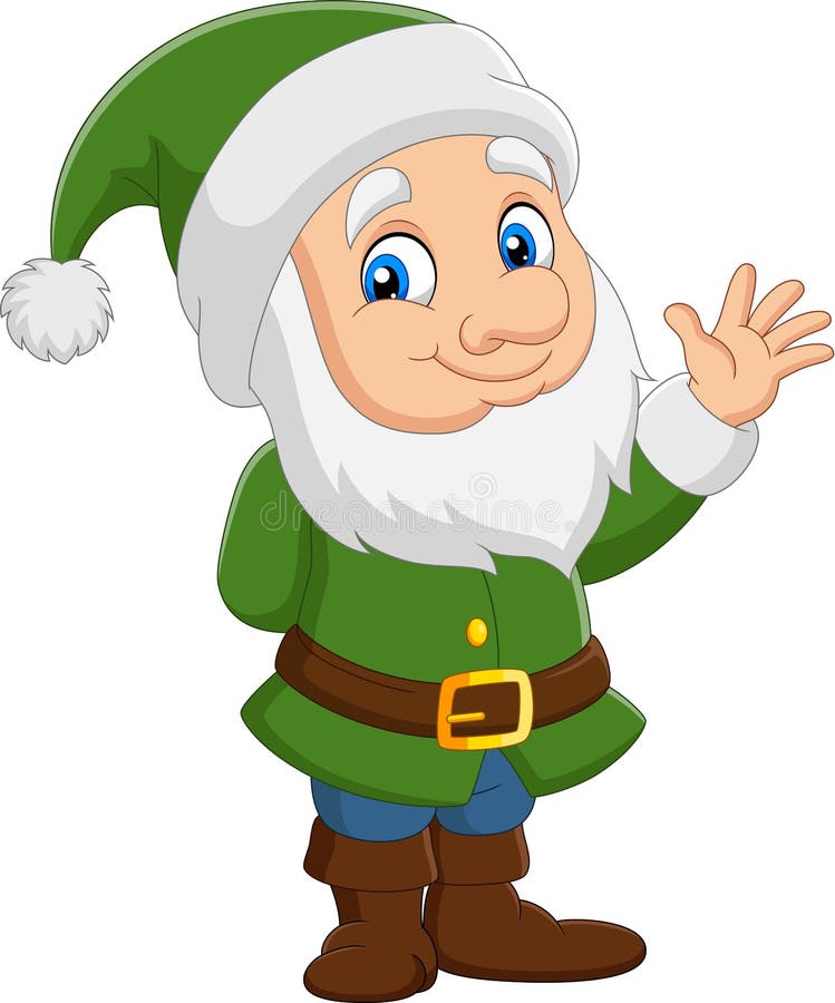 Cartoon Happy Dwarf Waving Hand Stock Vector - Illustration of funny ...