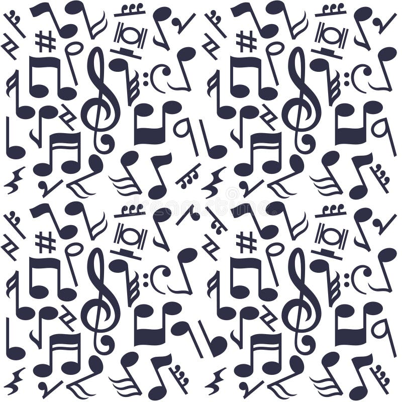 Music Notes Seamless Pattern Background Stock Vector - Illustration of ...