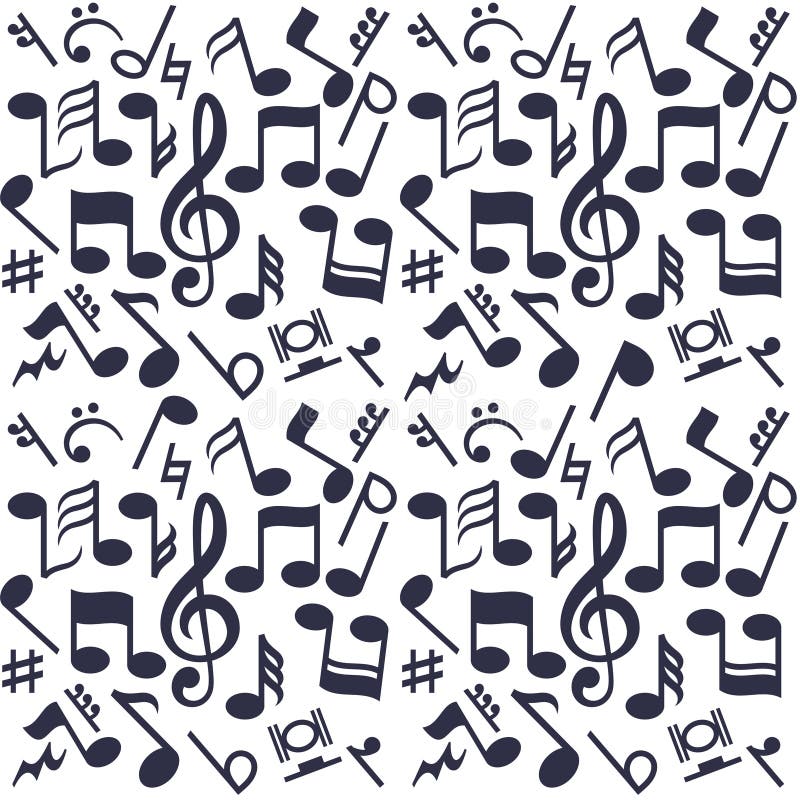 Music Notes Seamless Pattern Background Stock Vector - Illustration of ...