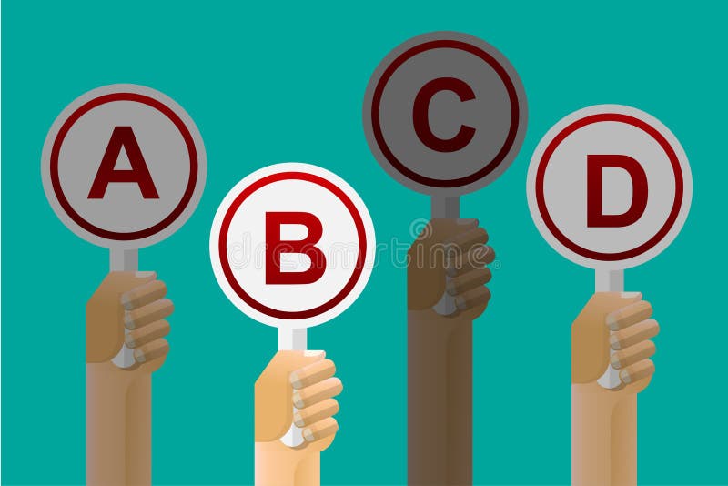 Hand Holding Answer Choice Sign, Select Answer Concept Vector ...