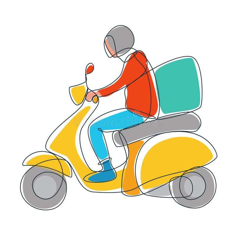 Delivery Scooter Vector Illustration for Any Business Stock Vector ...