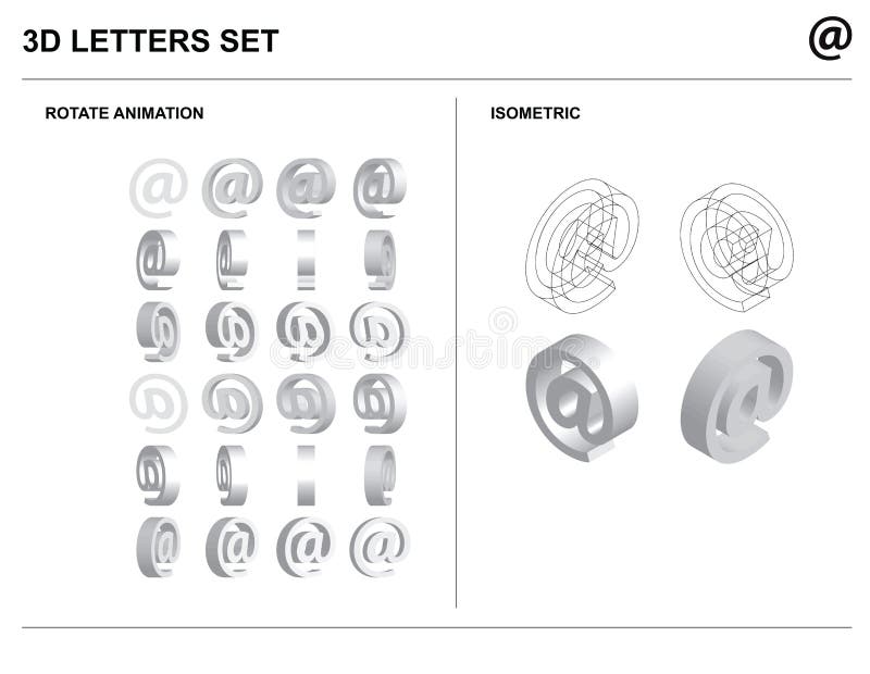 3d Address Sign Alphabet Letters Set Animate Isometric Wireframe Vector ...