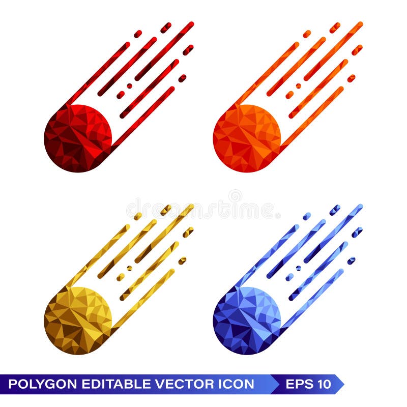 Meteors Fall Low Poly with Scattered Filled Triangles Stock Vector ...