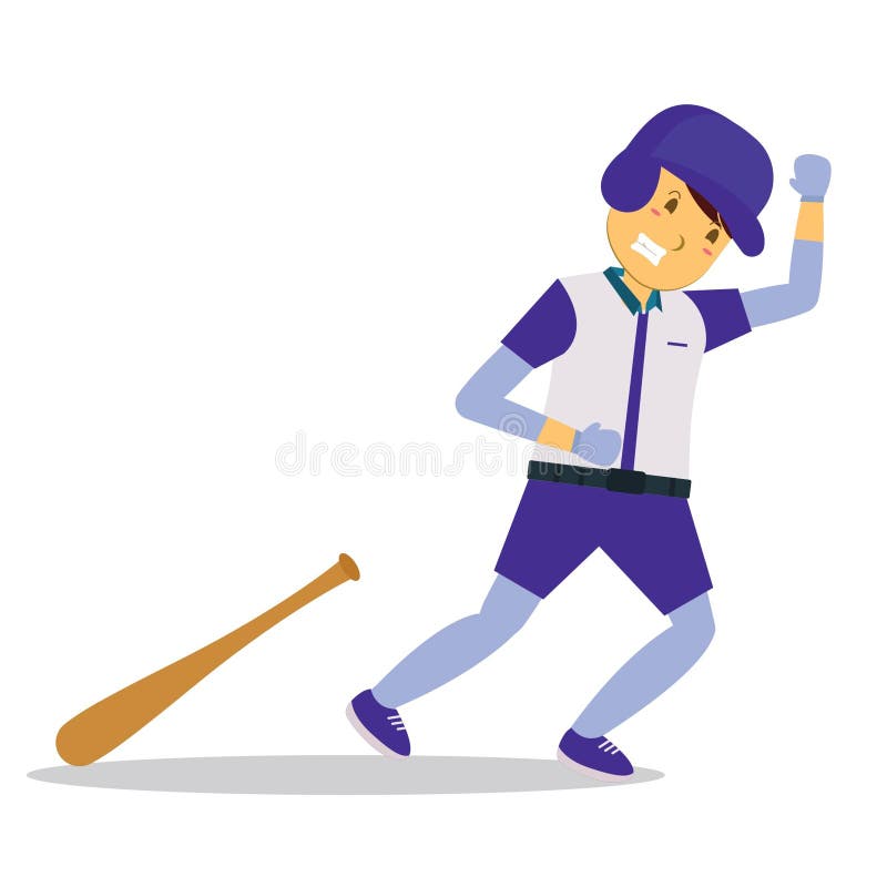 Illustration Vector Graphic of Cute Cartoon Characters Baseball Athlete ...
