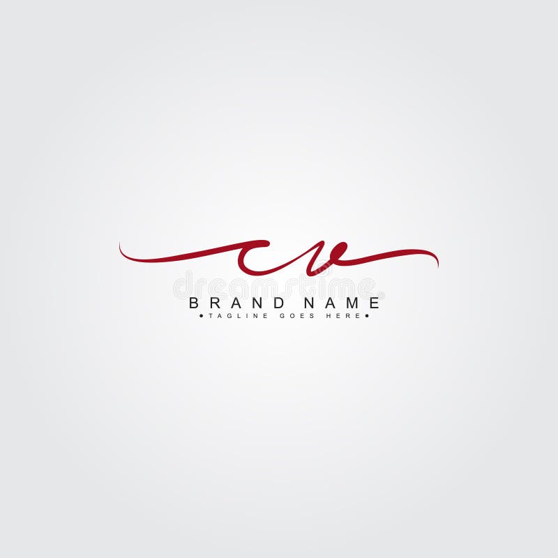 Initial Letter CV Logo - Handwritten Signature Logo for Alphabet C and ...