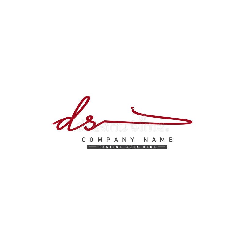 Initial Letter DS Logo - Handwritten Signature Logo for Alphabet D and ...
