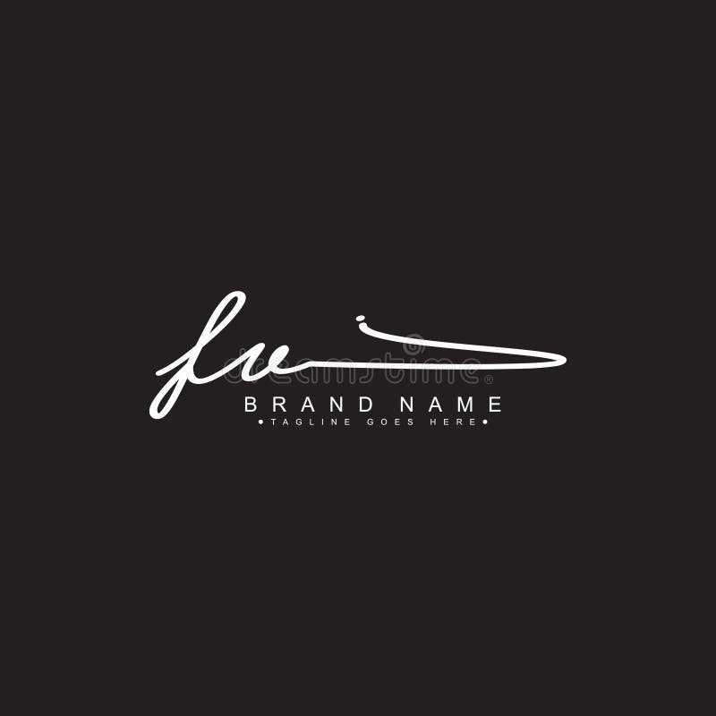 Initial Letter FV Logo - Handwritten Signature Logo for Alphabet F and ...