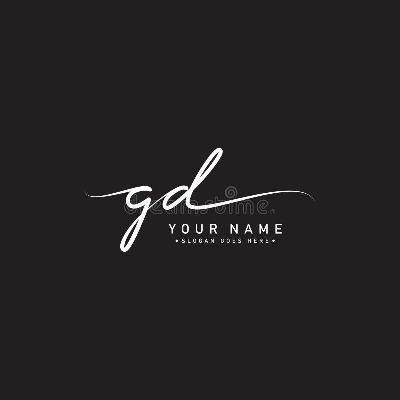 Initial Letter GD Logo - Handwritten Signature Logo for Alphabet G and ...