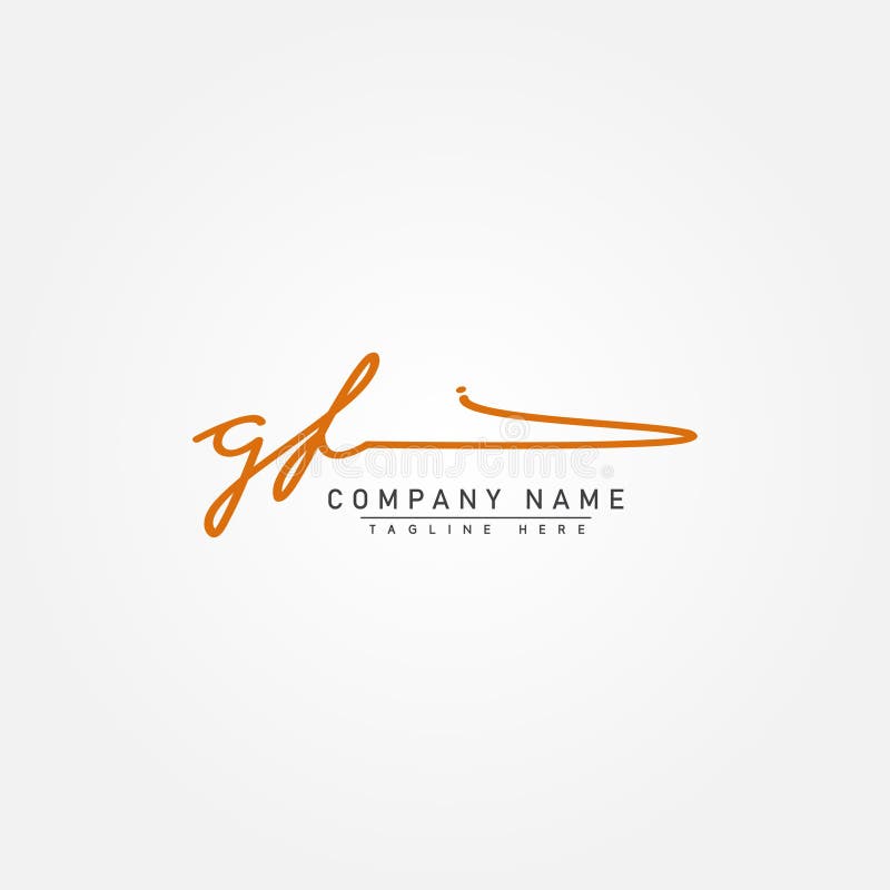 Initial Letter GF Logo - Handwritten Signature Logo for Alphabet G and ...