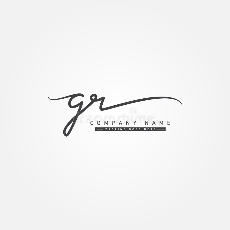Initial Letter GR Logo - Handwritten Signature Logo for Alphabet G and ...