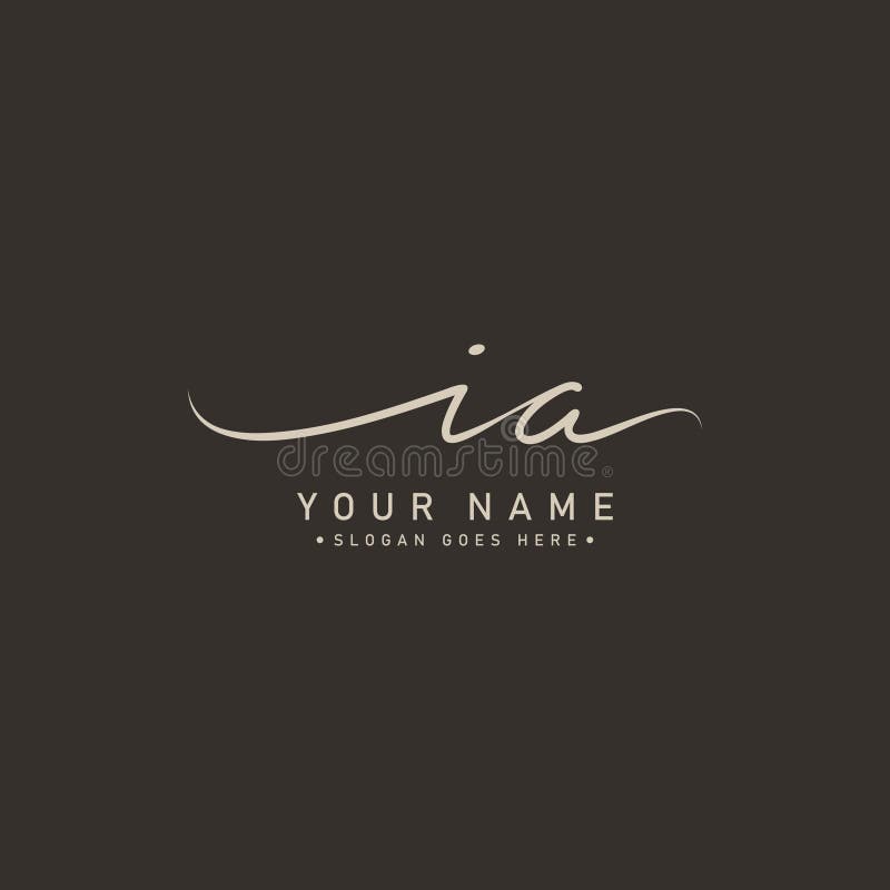 Initial Letter IA Logo - Handwritten Signature Logo for Alphabet I and ...