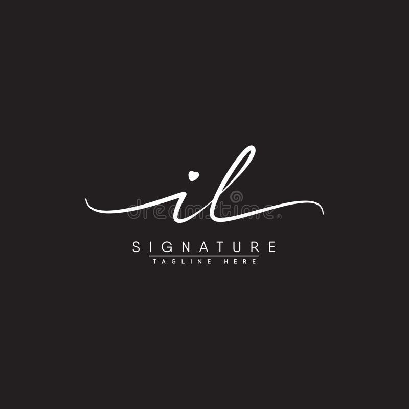 Initial Letter IL Logo - Handwritten Signature Logo for Alphabet I and ...