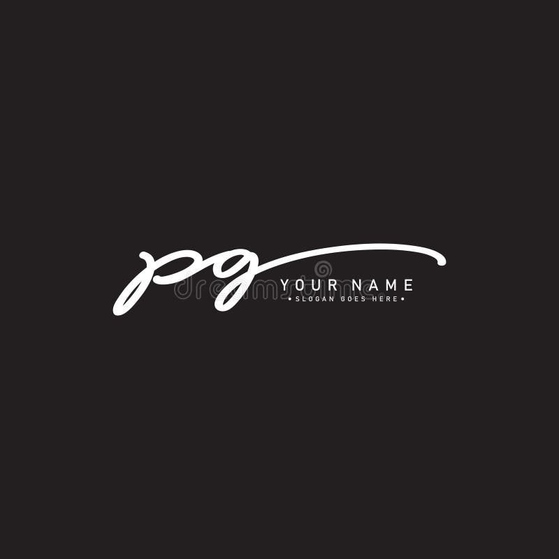 Initial Letter PG Logo - Handwritten Signature Logo for Alphabet P and ...