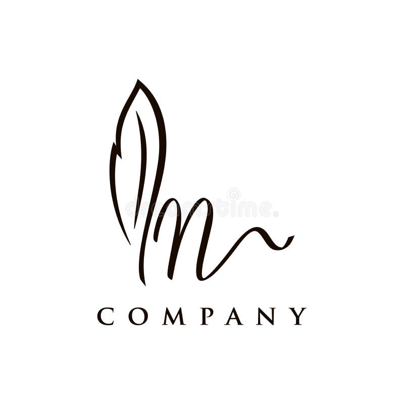 Stylish Logo Design Initial Signature N Stock Vector - Illustration of ...