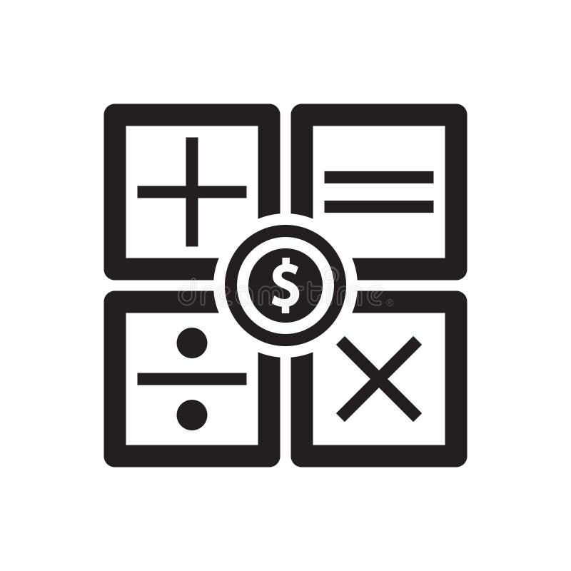 Calculator Icon - Accounting Icon - Money Vector Finance Math Icon ...