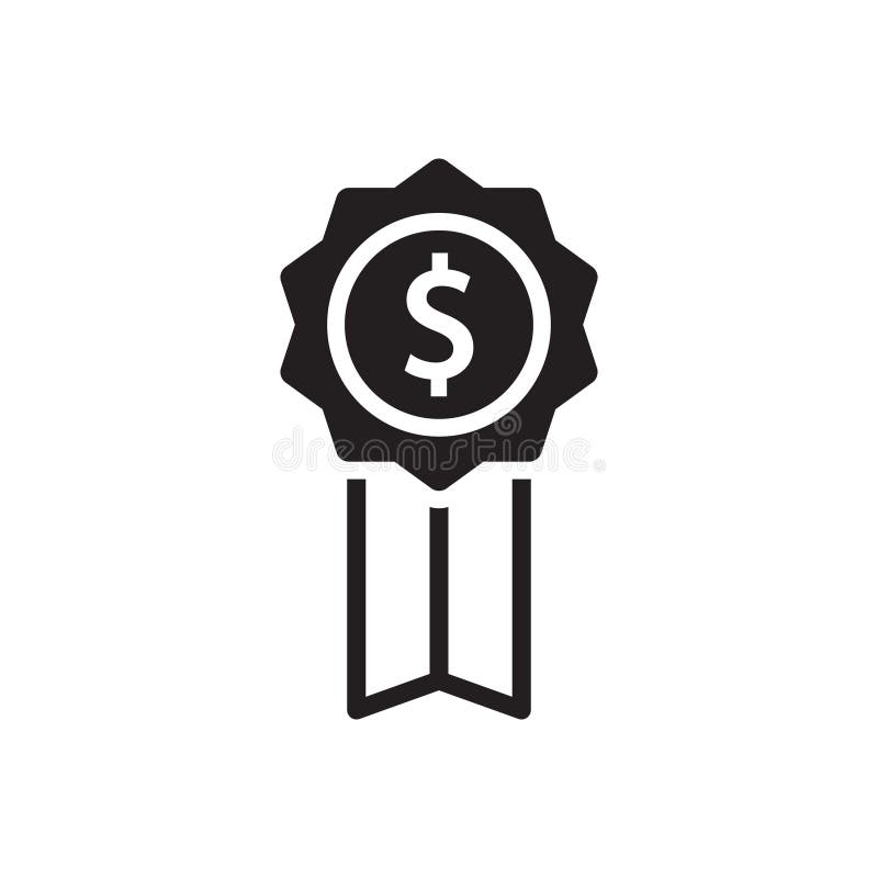 Business Achievement Icon Reward with Dollar Icon Stock Vector ...