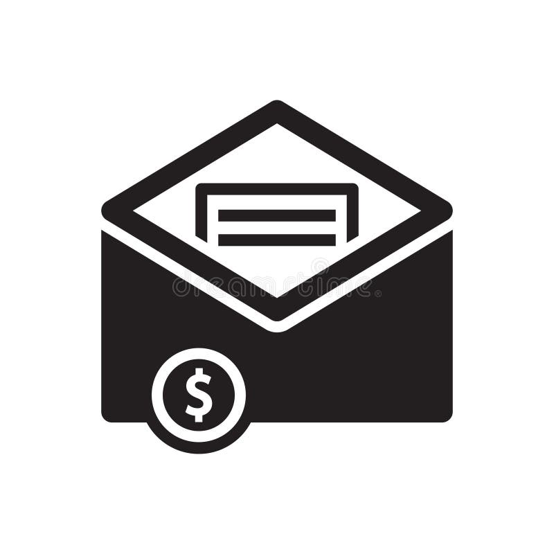 Money Message Icon - Envelope with Dollar Icon- Vector Illustration ...