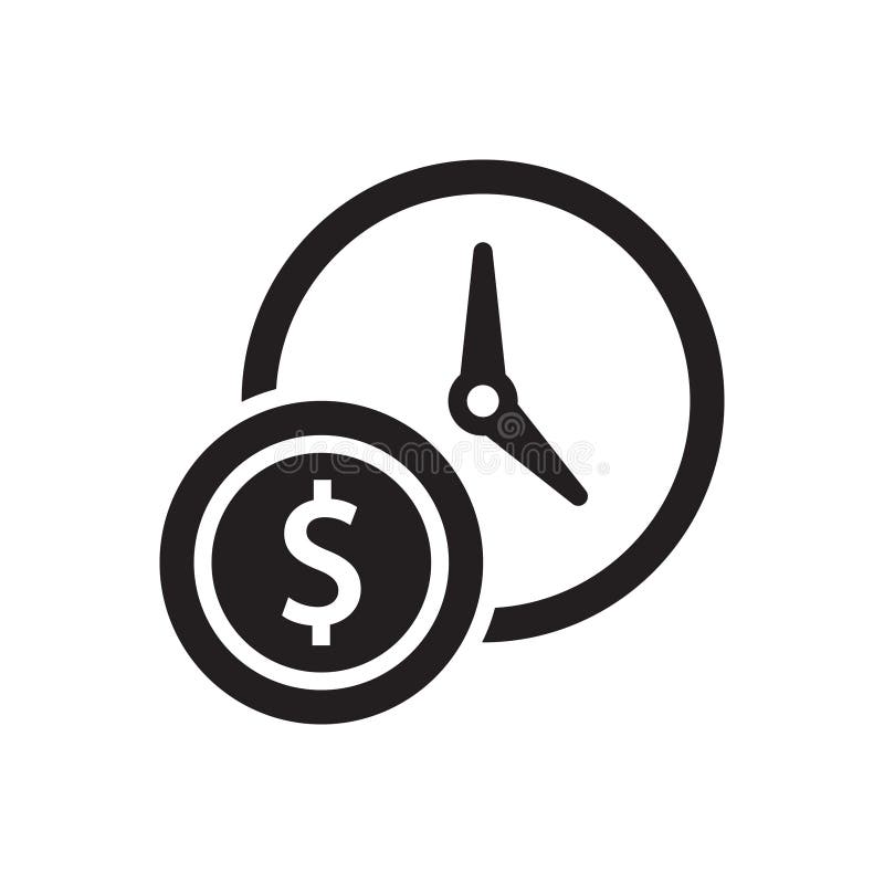 Time is Money Icon Vector Illustration Stock Vector - Illustration of ...