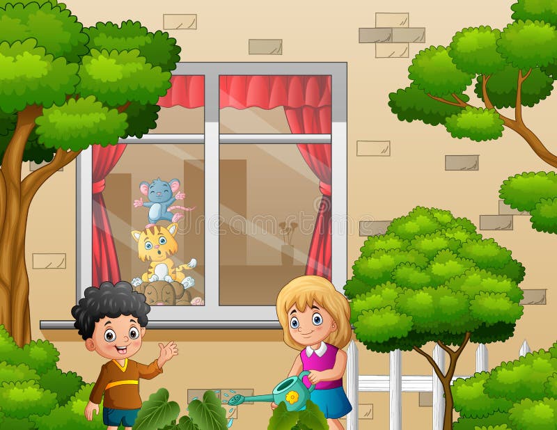 Boy Girl Playing Inside House Stock Illustrations – 103 Boy Girl ...