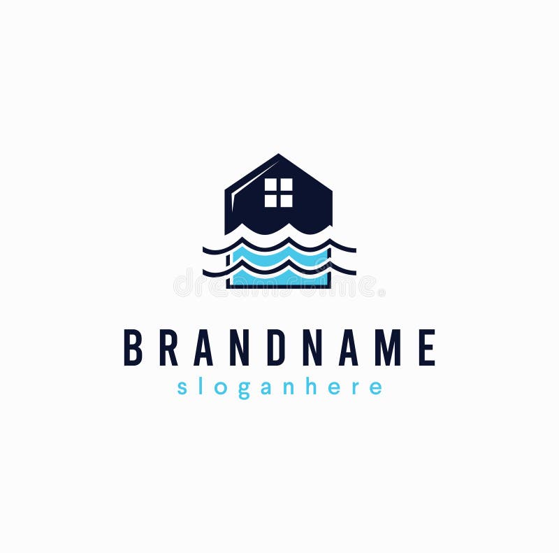 Ocean House Logo Design . Home Beach Logo . Real Estate Beach Logo ...
