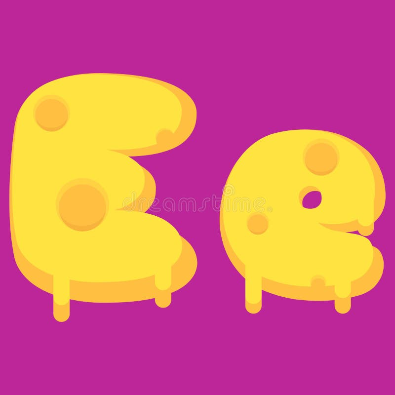 Vector Cartoon of `E` Alphabet Letter in the Shape of Melty Cheese ...