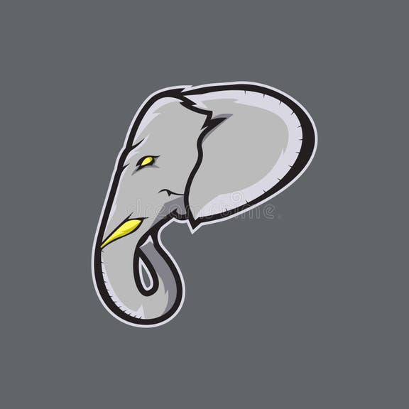 Spooky Elephant Head Vector Illustration Stock Vector - Illustration of ...