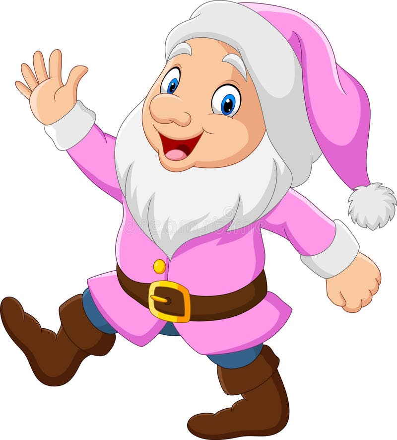 Cartoon Happy Dwarf Waving Hand Stock Vector - Illustration of fantasy ...