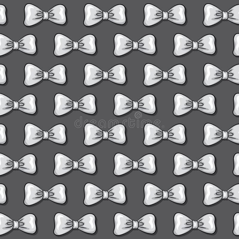 Seamless Light Gray Bow Tie Pattern with Dark Gray Color Background ...