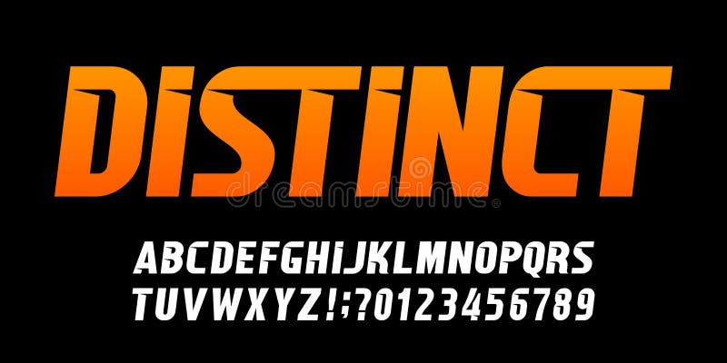 Distinct Alphabet Font. Bold Letters and Numbers for Logo or Emblem ...