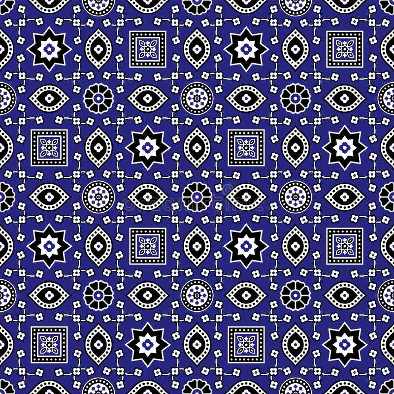 Ajrakh Floral Pattern, Tribal Background Stock Vector - Illustration of ...