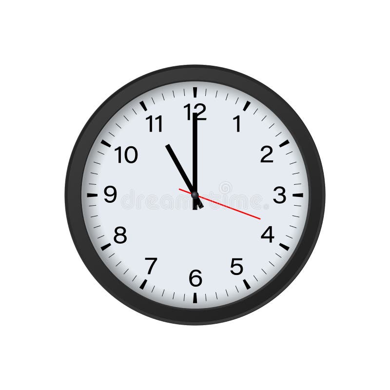 Circle Black Clock Mockup Showing 11 O Clock Stock Vector ...