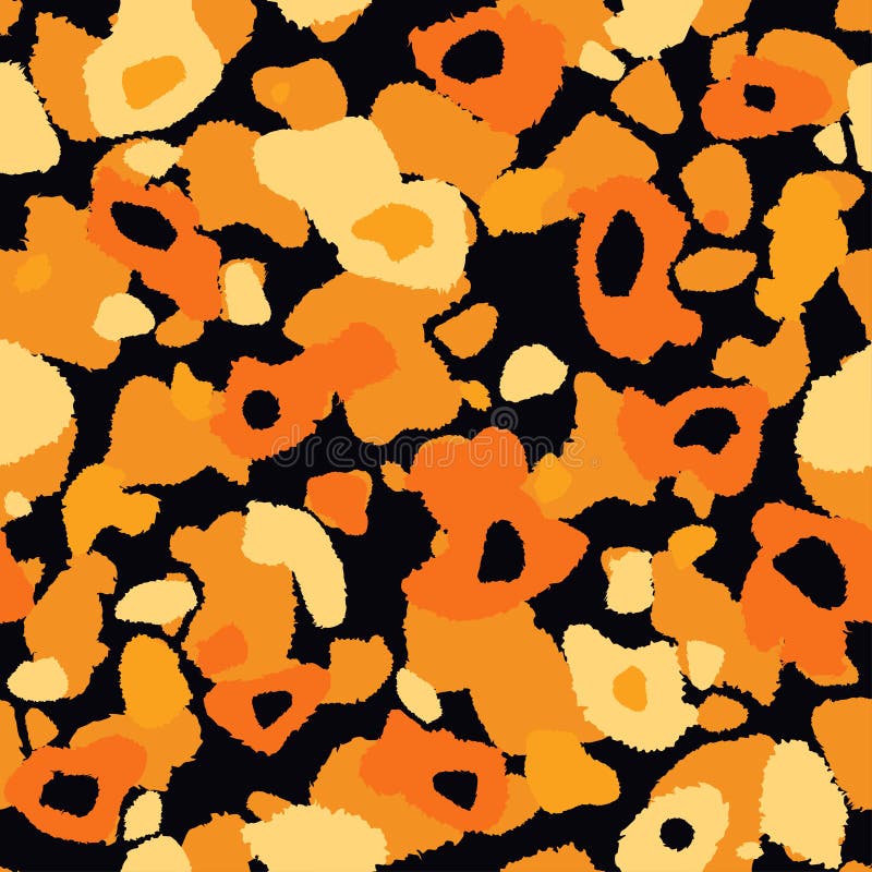 Hand Drawn Ditsy Flowers, Seamless Pattern. Orange Texture for Fabric ...