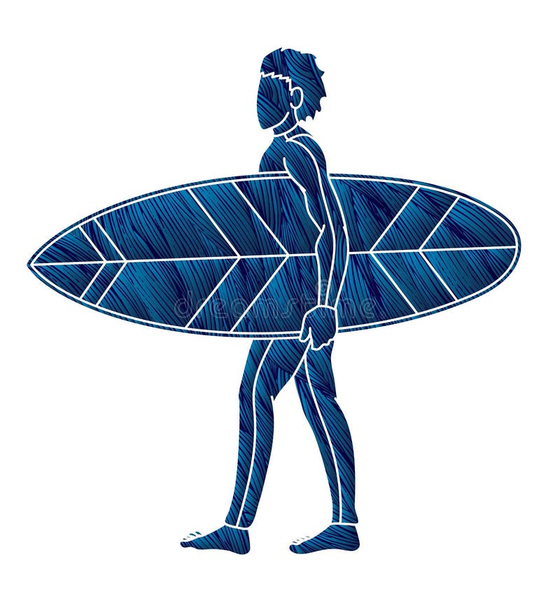 Man Surfer Surfing Sport Action Cartoon Graphic Vector Stock Vector ...