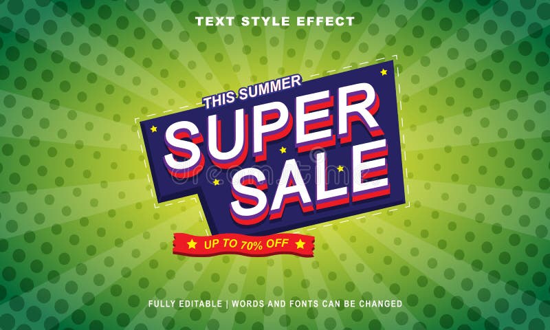 This Summer Super Sale Teks Style Effect Stock Vector - Illustration of ...